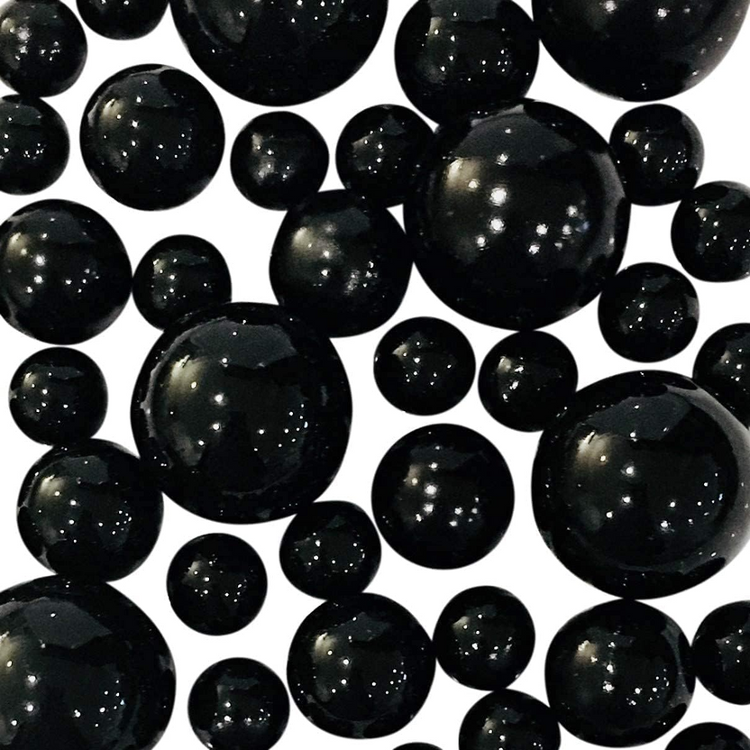 100 "Floating" Black Pearls and Matching Gems-Shiny-Jumbo Sizes-Fills ...