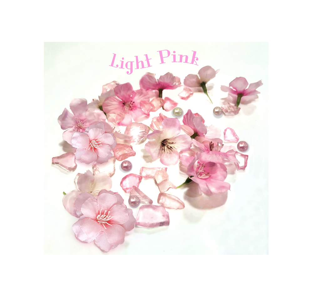 60 Floating Pink Cherry Blossoms-Pebbles-Pearls-Fills 1 Gallon of the ...