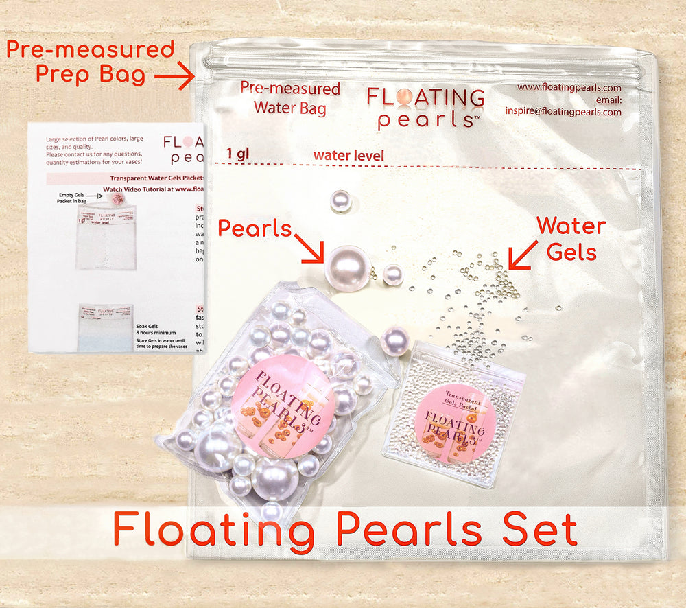 100 Floating Blush Light Pink Pearls and Matching Gems-Shiny-Jumbo ...