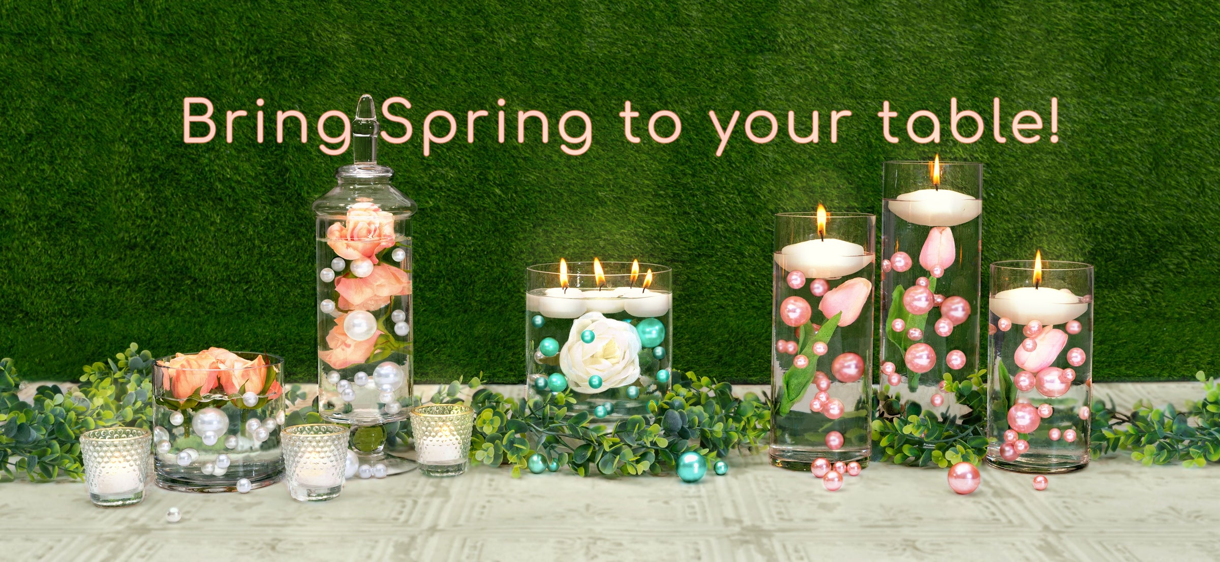 Floating Pearls for Vase Decorations with Transparent Water Gels Kits