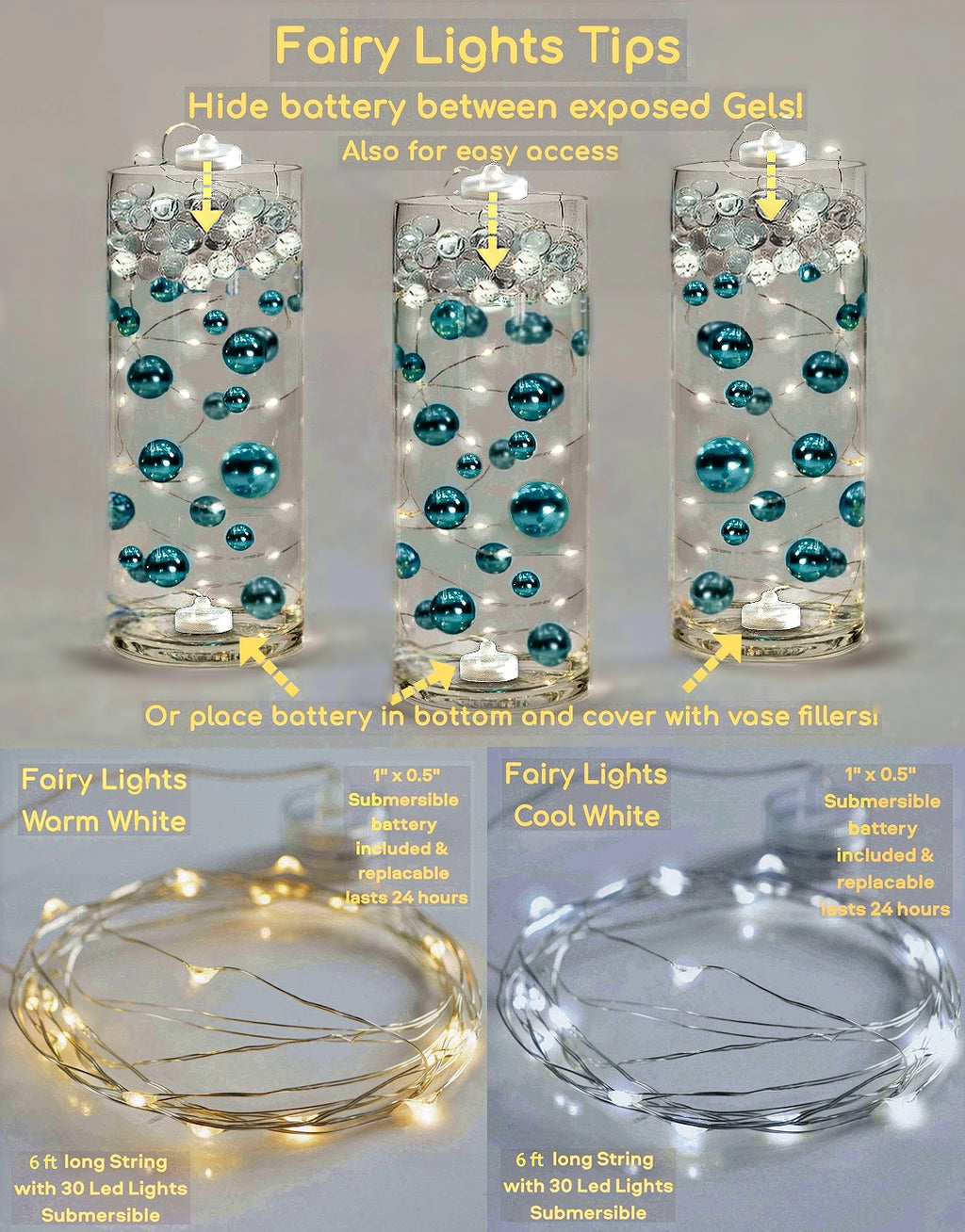 Floating Patriotic Stars and Pearls-Jumbo & Assorted Sizes Vase Decor ...