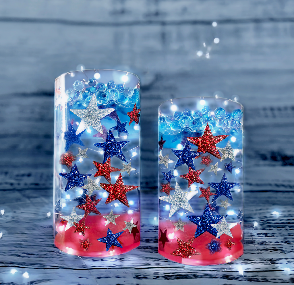 Floating Patriotic Stars and Pearls-Jumbo & Assorted Sizes Vase Decor ...
