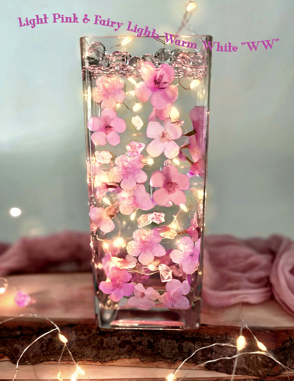 60 Floating Pink Cherry Blossoms-Pebbles-Pearls-Fills 1 Gallon of the ...