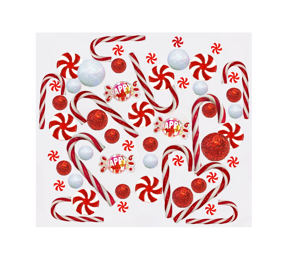 Floating Christmas Candyland: Candy Canes, Peppermints with Red & White ...