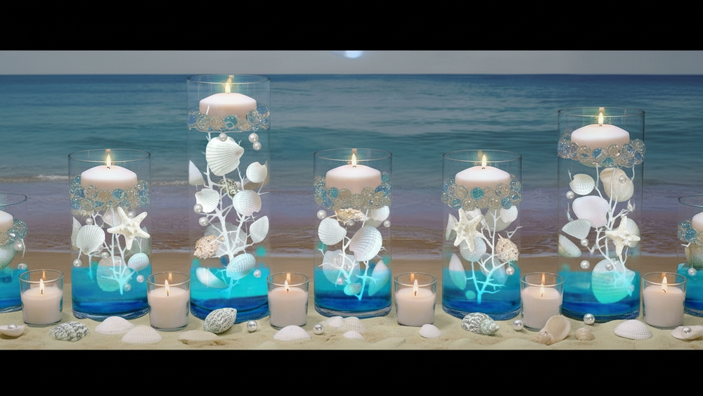 75 Floating Seashells White with a Few Mixed- Coral Reef- Pearls- Aqua ...