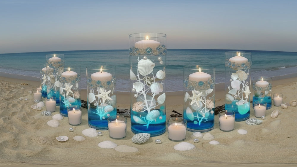 75 Floating Seashells White with a Few Mixed- Coral Reef- Pearls- Aqua ...