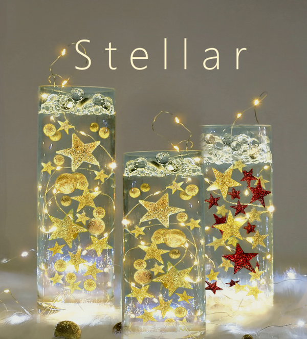 Floating Glowing Gold Stars-Large Sizes-Fills 1 Gallon of Floating Sta ...