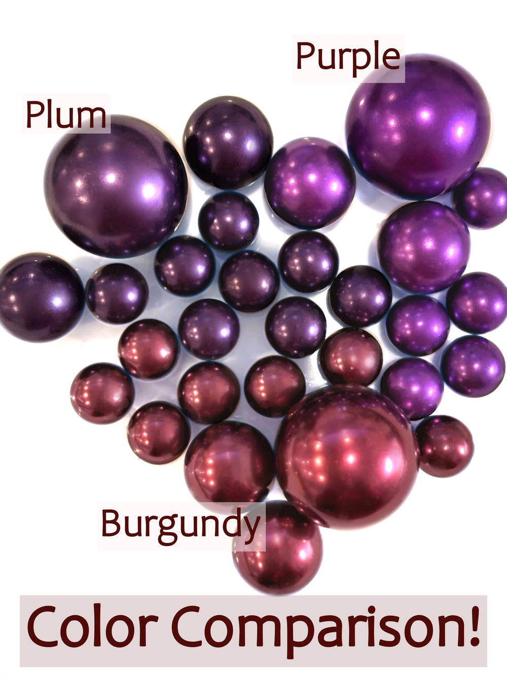 75 Floating Burgundy Pearls - Shiny - 1 Pk Fills 1 Gallon of Gels for ...