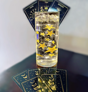 50 Floating Gold Stars-Sparkling-Large Sizes-Fills 1 Gallon of the Tra ...