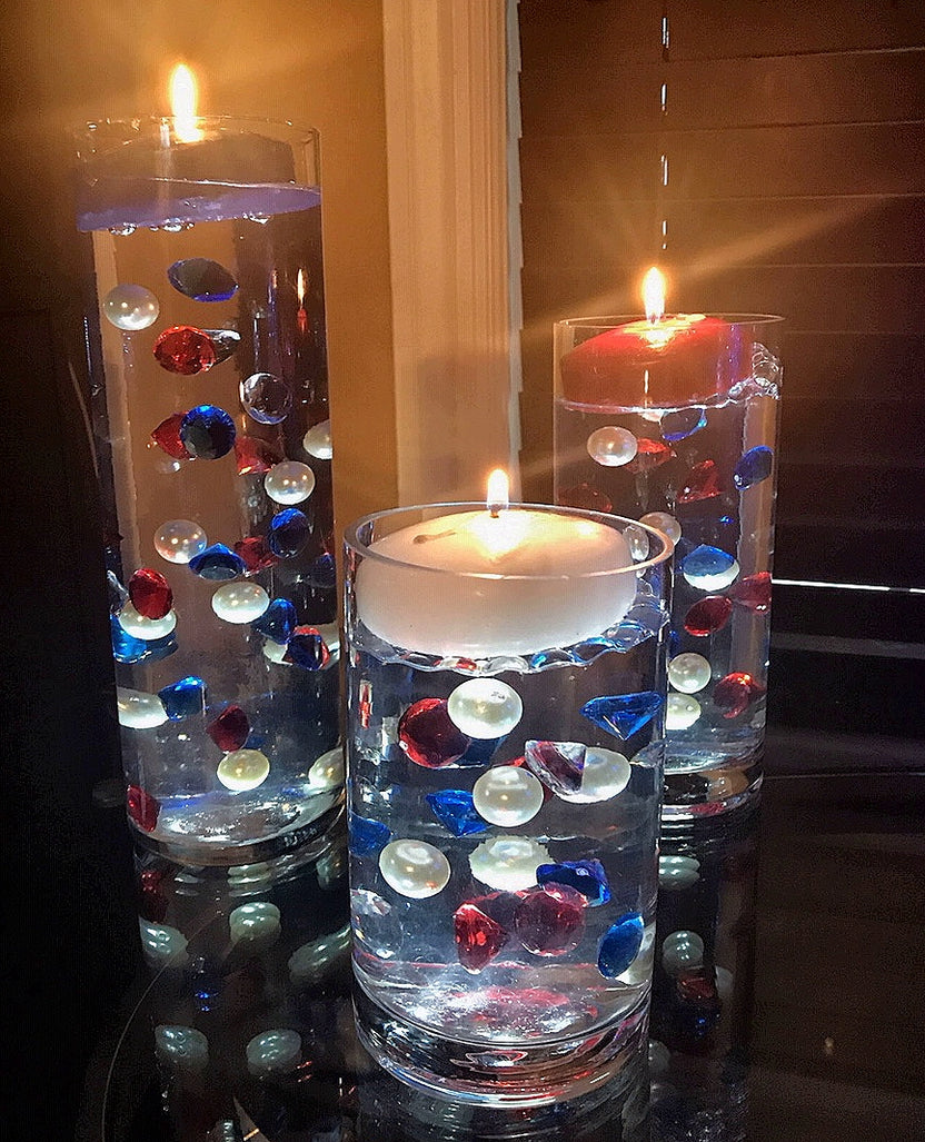Floating Patriotic Stars and Pearls-Jumbo & Assorted Sizes Vase Decor ...