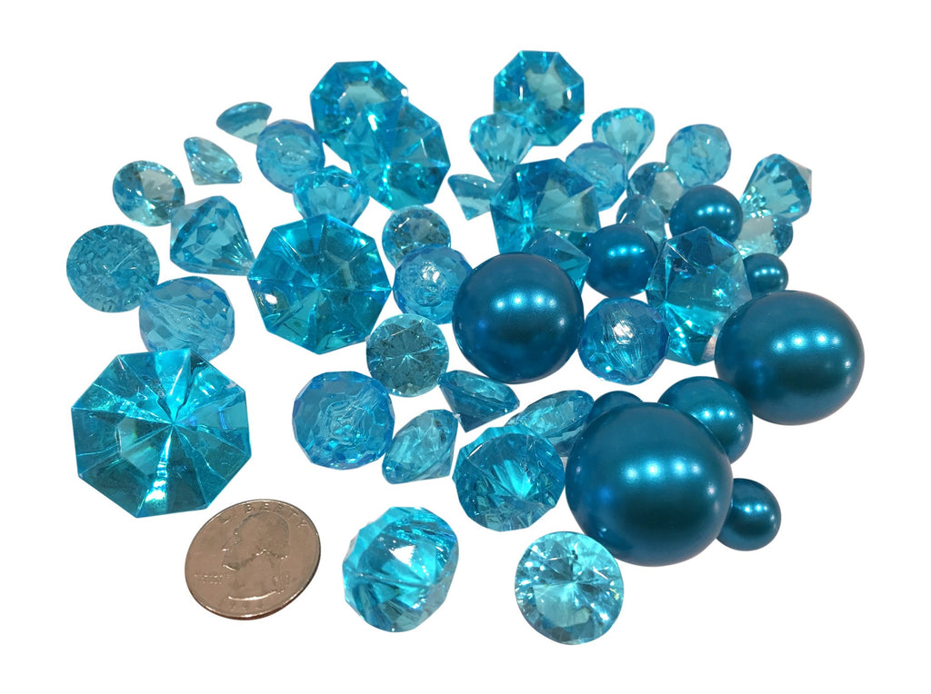 Turquoise Gems - Jumbo and Assorted Sizes Gem Vase Fillers for ...